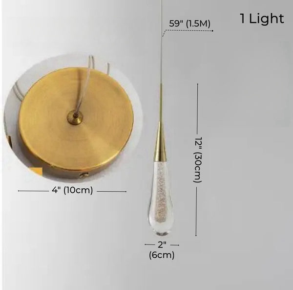 Modern Crystal Pendant Light, Gold Foil Lighting, Luxury Pendant Light ...