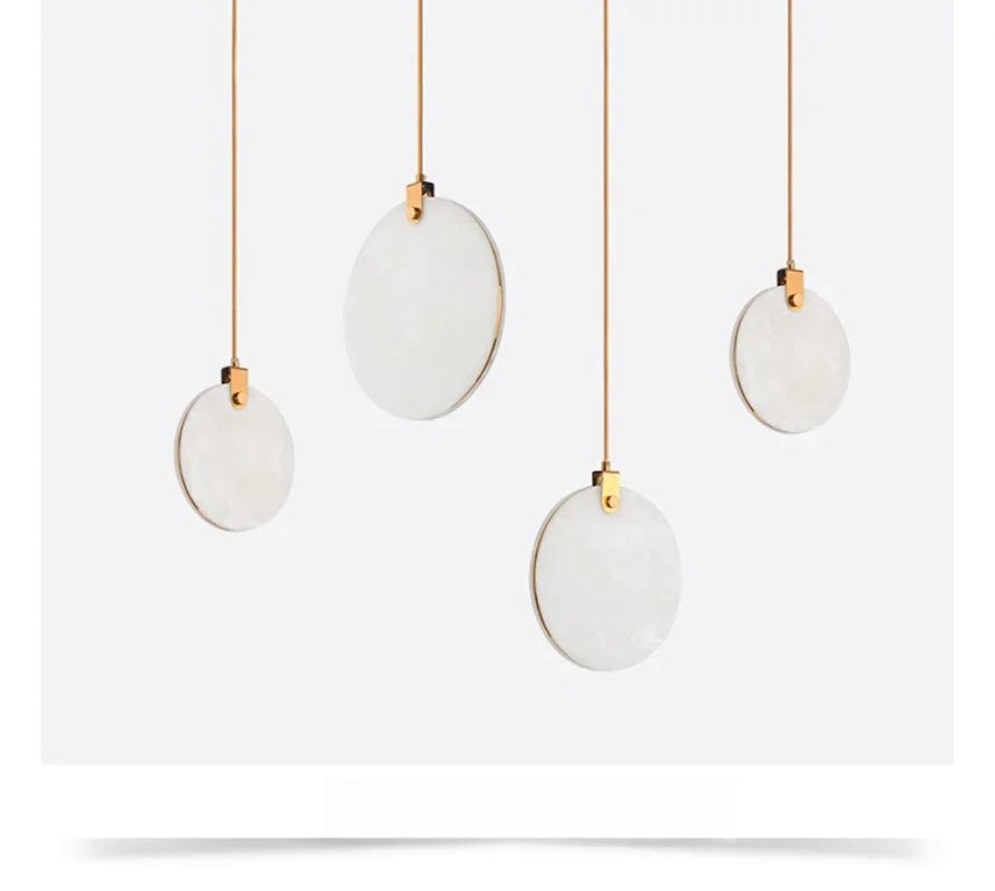 Round Marble Pendant Light, Natural Marble Lighting, Luxury Led Pendant ...