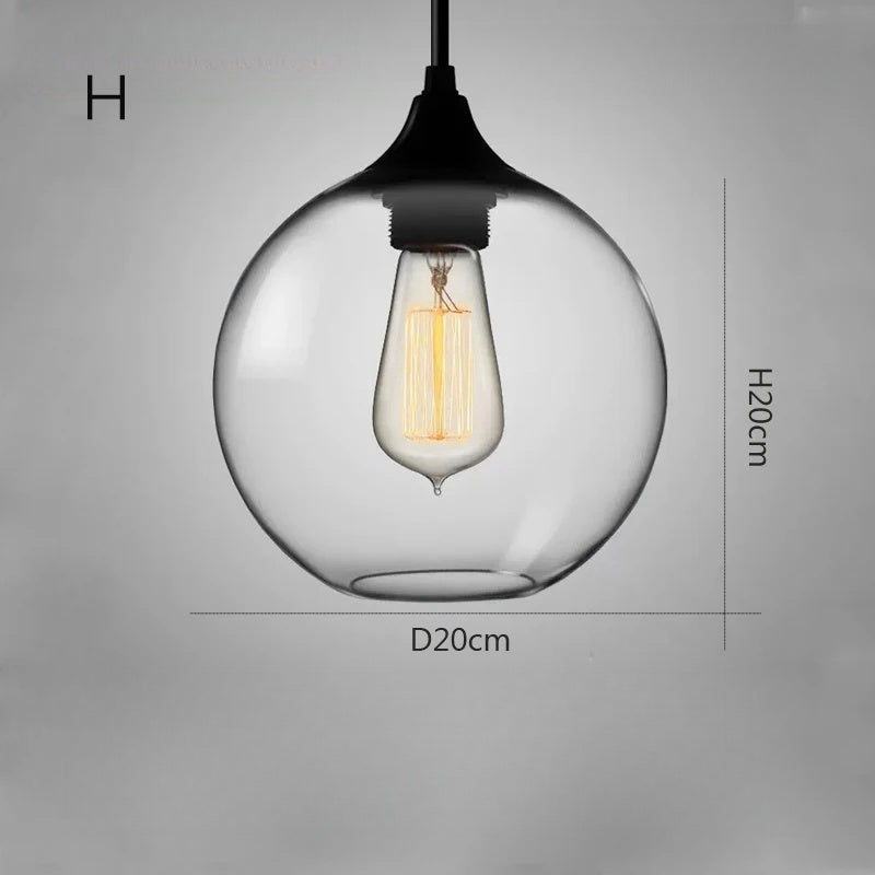 Nordic Simple Clear Glass Pendant Lights, Black – GabyBerg Design