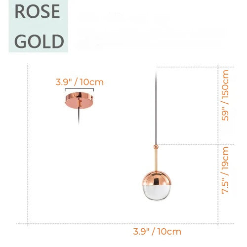 Rose Gold Drop Pendant Light - Elegant Rose Gold Fixture - Modern ...