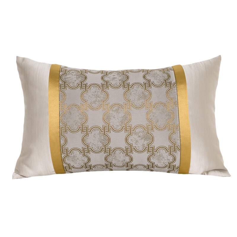 Luxury Gold Quatrefoil Geometric Pattern Jacquard Pillow Case ...