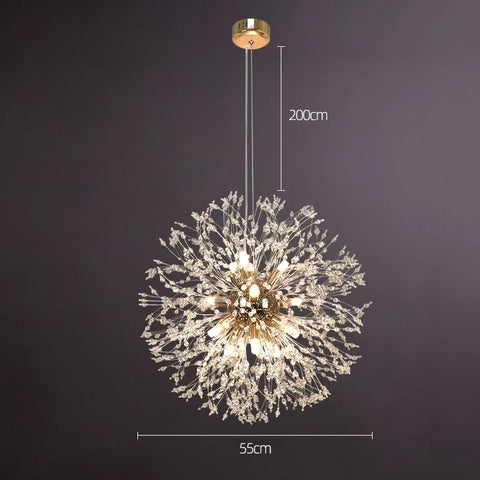 Dandelion Crystal Chandelier - Sparkling Light Fixture - Elegant ...