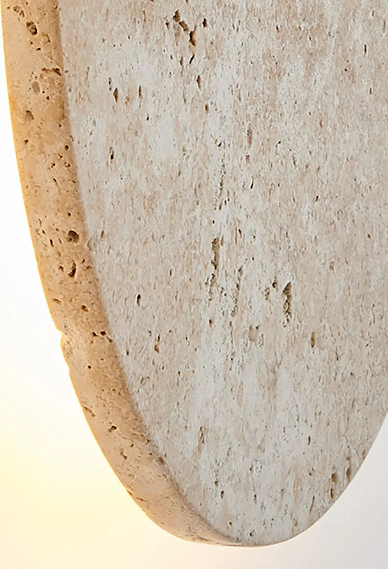 Moon-Shaped Sconce - Natural Stone Lighting - Travertine Wall Light ...