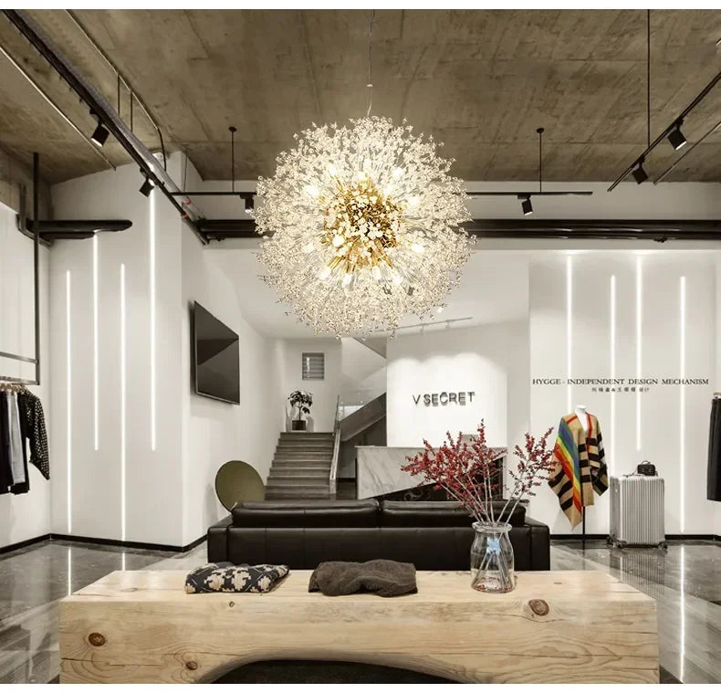 Dandelion Crystal Chandelier - Sparkling Light Fixture - Elegant ...