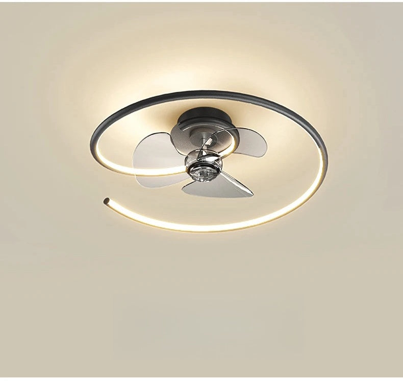 Modern Minimalist Ceiling Fan with LED Chandelier & Remote – GabyBerg ...