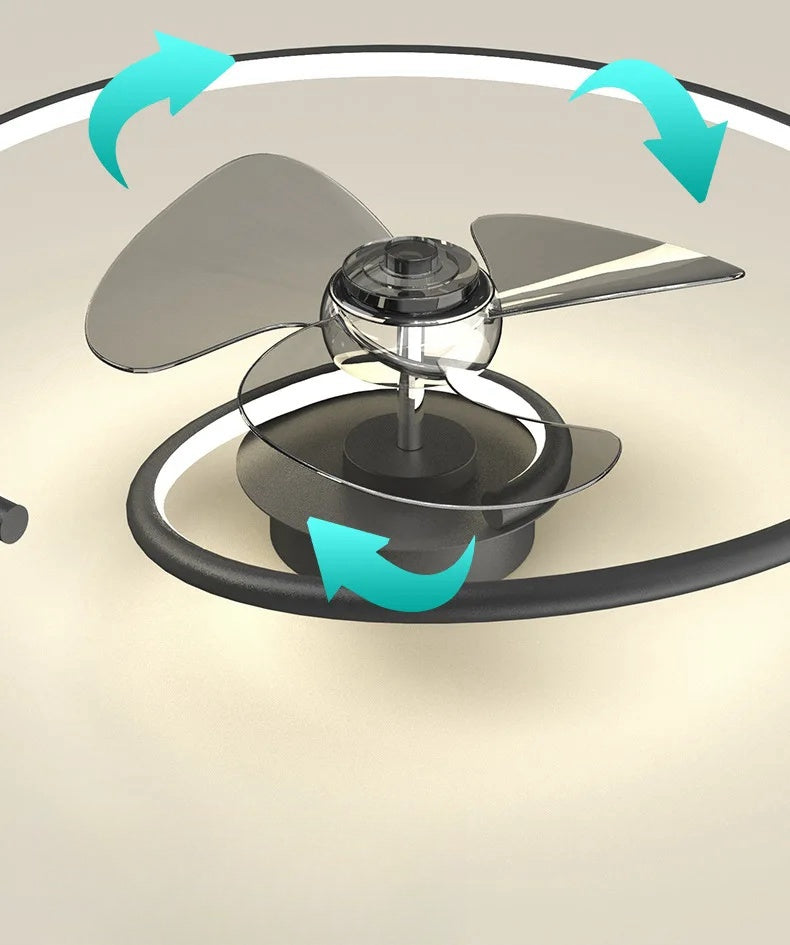 Modern Minimalist Ceiling Fan with LED Chandelier & Remote – GabyBerg ...