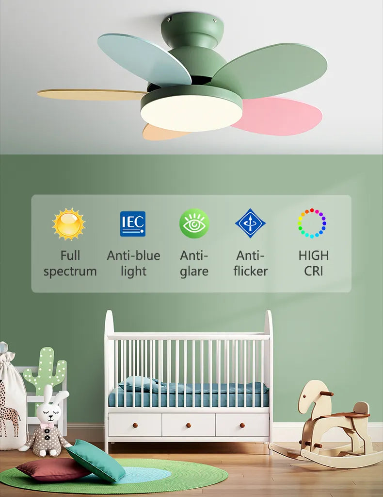 Remote-Controlled Colorful Chandelier Fan for Kids' Bedrooms – GabyBerg ...
