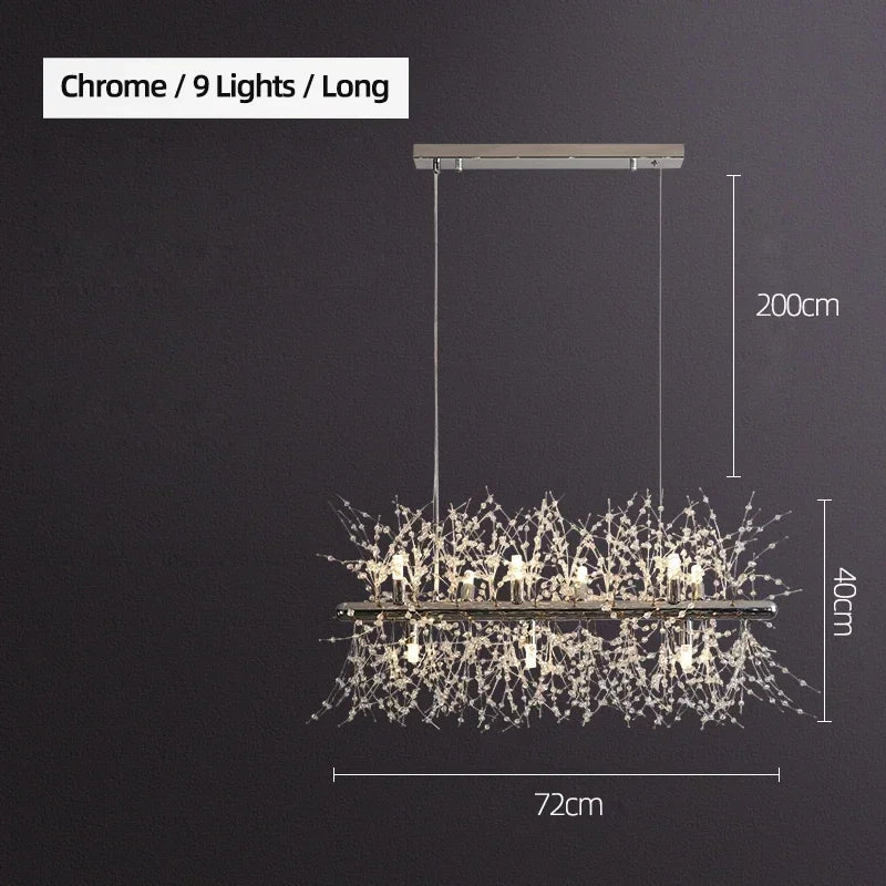 Dandelion Crystal Chandelier - Sparkling Light Fixture - Elegant ...