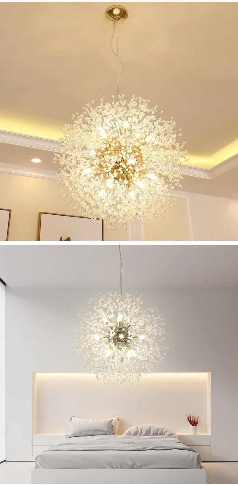 Dandelion Crystal Chandelier - Sparkling Light Fixture - Elegant ...