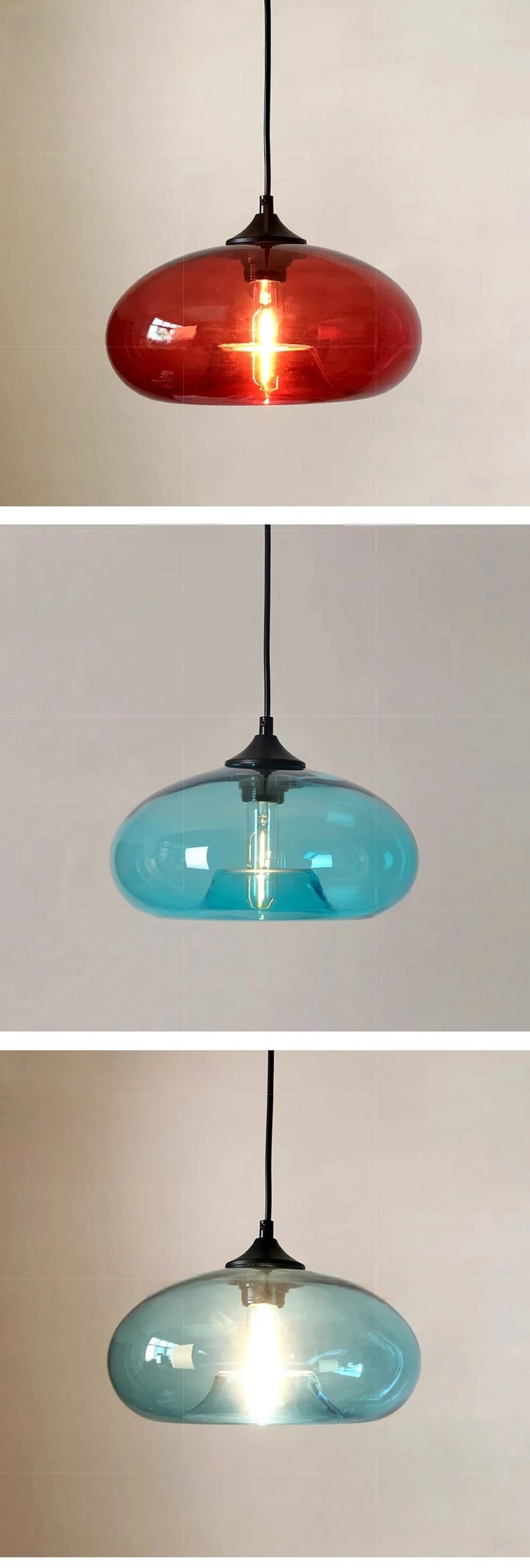 Simple Pure Oval Glass Pendant Lights – GabyBerg Design