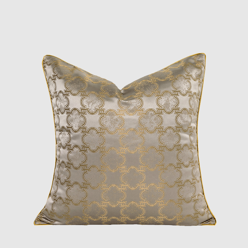 Luxury Gold Quatrefoil Geometric Pattern Jacquard Pillow Case ...