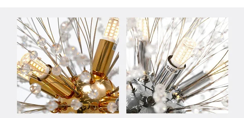 Dandelion Crystal Chandelier - Sparkling Light Fixture - Elegant ...