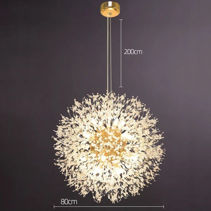 Dandelion Crystal Chandelier - Sparkling Light Fixture - Elegant ...