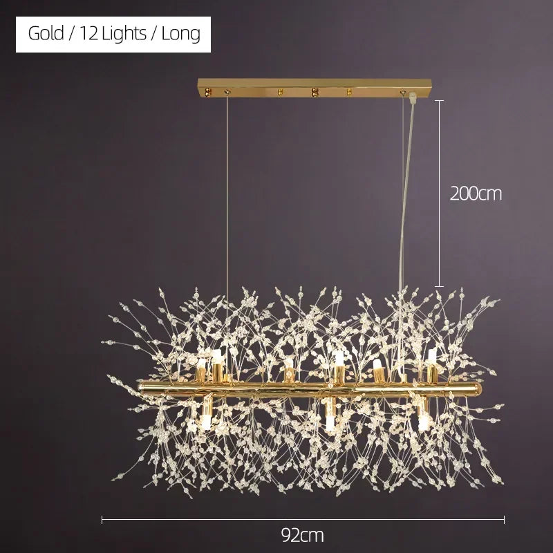 Dandelion Crystal Chandelier - Sparkling Light Fixture - Elegant ...