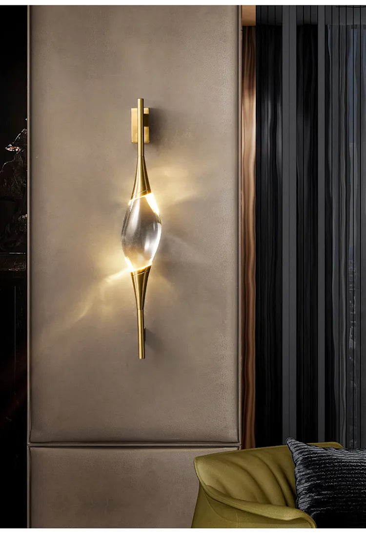Elegant Shuttle Crystal Copper Wall Lamp – GabyBerg Design