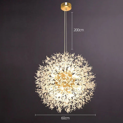 Dandelion Crystal Chandelier - Sparkling Light Fixture - Elegant ...
