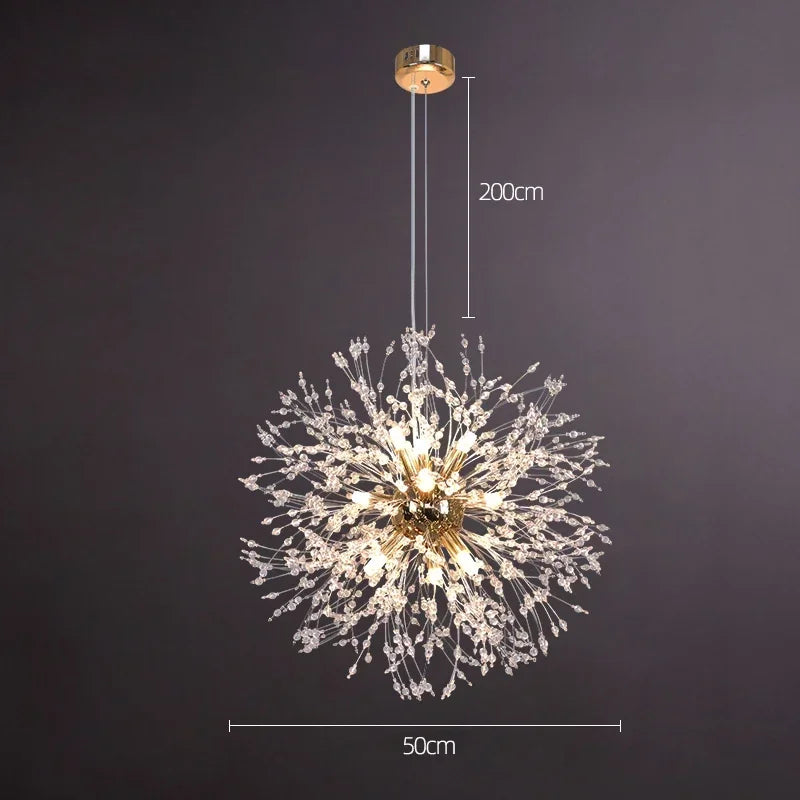 Dandelion Crystal Chandelier - Sparkling Light Fixture - Elegant ...