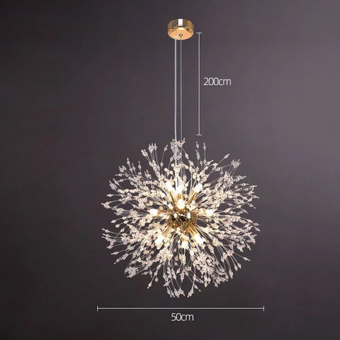 Dandelion Crystal Chandelier - Sparkling Light Fixture - Elegant ...