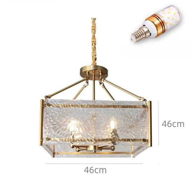 Modern Gold Square Glass Small Kitchen Chandelier – GabyBerg Design