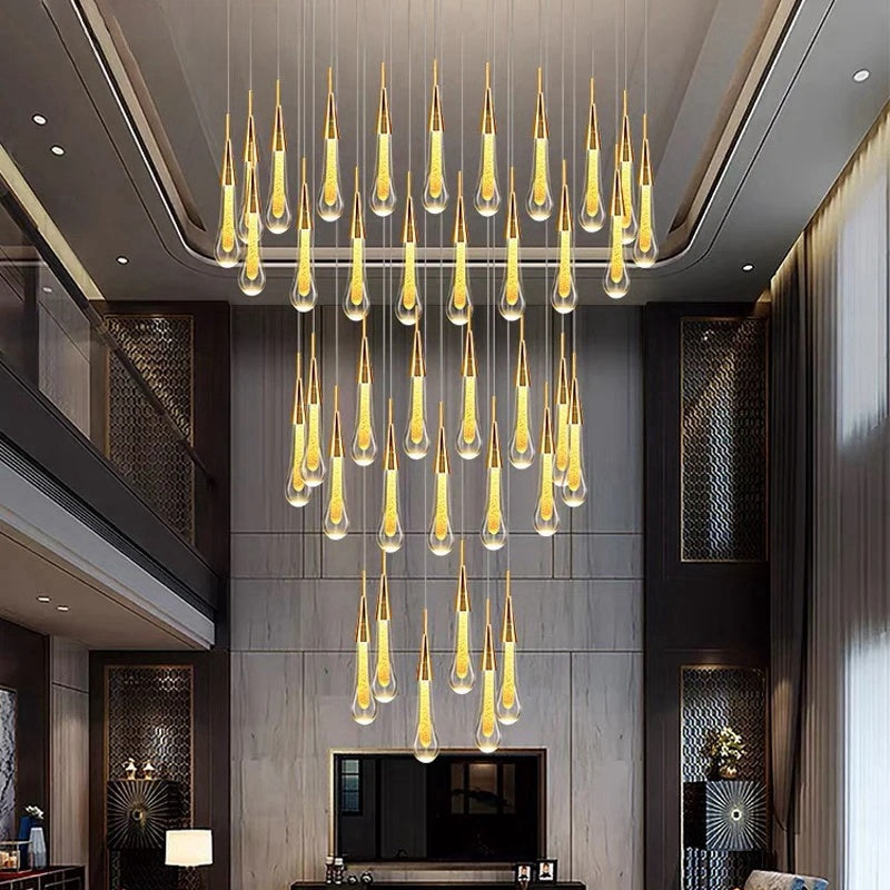 Modern Crystal Pendant Light, Gold Foil Lighting, Luxury Pendant Light ...