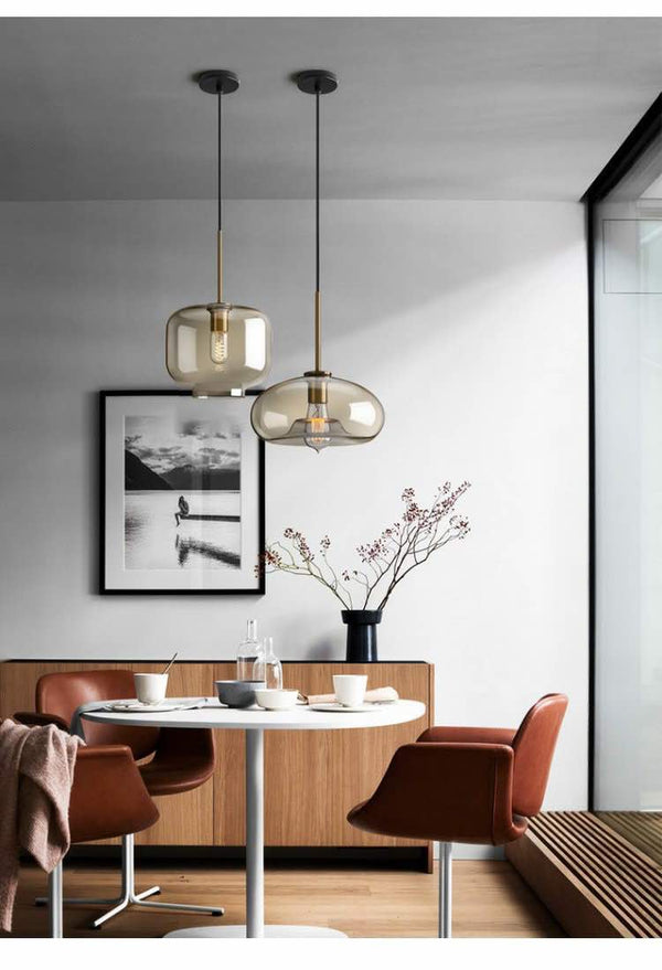Modern Glass Pendant Light - Transitional Lighting Fixture - Sleek ...
