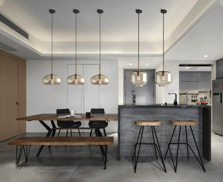 Modern Glass Pendant Light - Transitional Lighting Fixture - Sleek ...