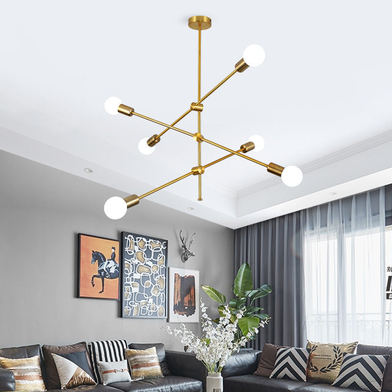 6 Lights Pendant Light - Metal Rotatable Fixture - Modern Satellite ...