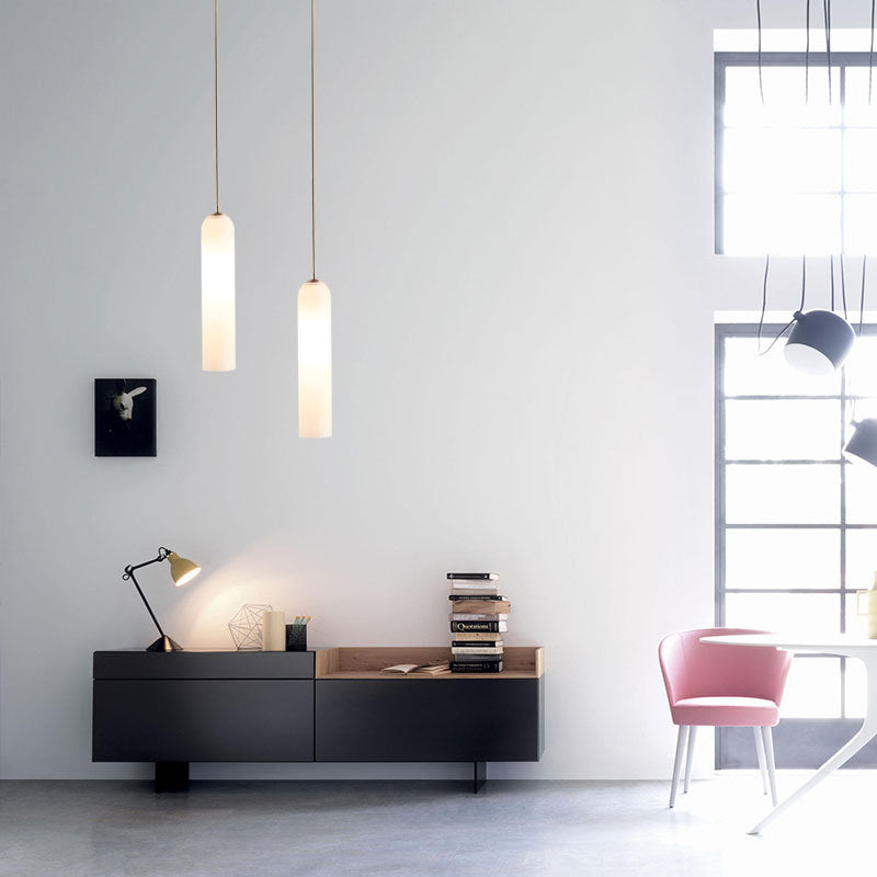 Modern Cylinder Glass Light Fixture – GabyBerg Design