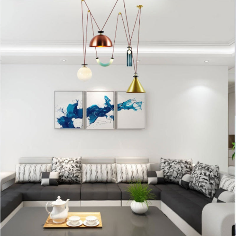 Denmark Creative Pulley Pendant Lights - Industrial Pulley Light ...