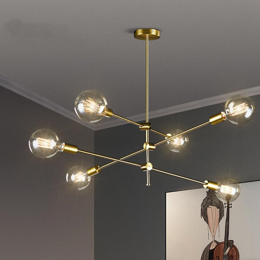 6 Lights Pendant Light - Metal Rotatable Fixture - Modern Satellite ...