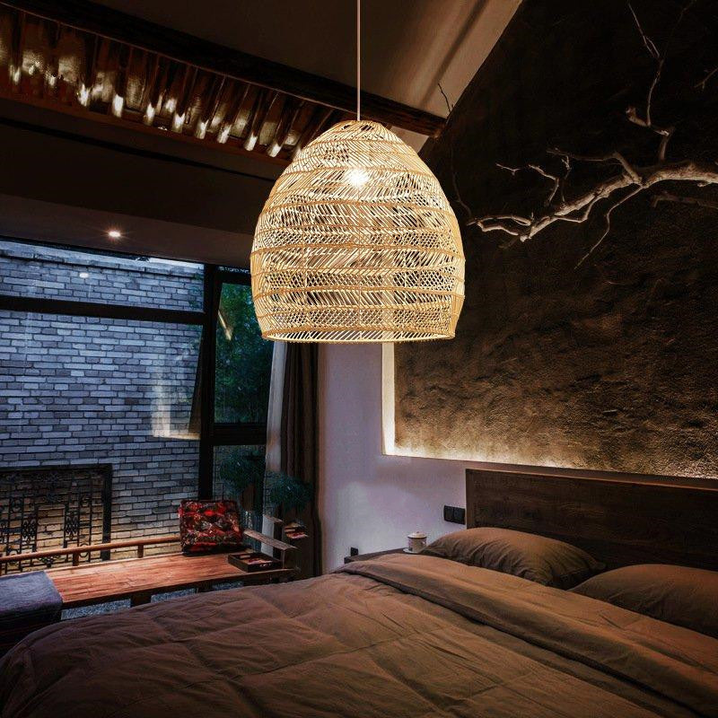 Natural Handmade Rattan Pendant Light - Kitchen Rattan Light Fixture ...