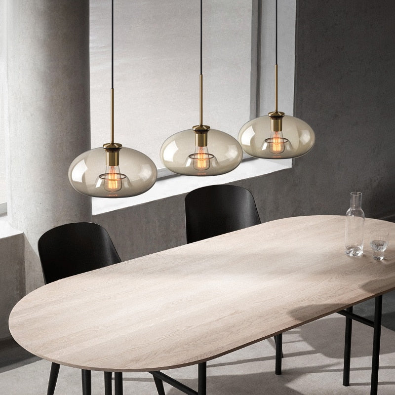Modern Glass Pendant Light - Transitional Lighting Fixture - Sleek ...