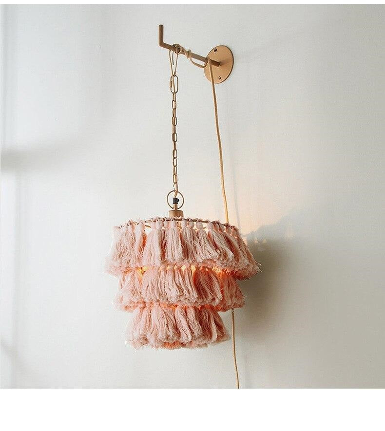 Nordic Pink Tassels Chandelier, Wall Lamp – GabyBerg Design