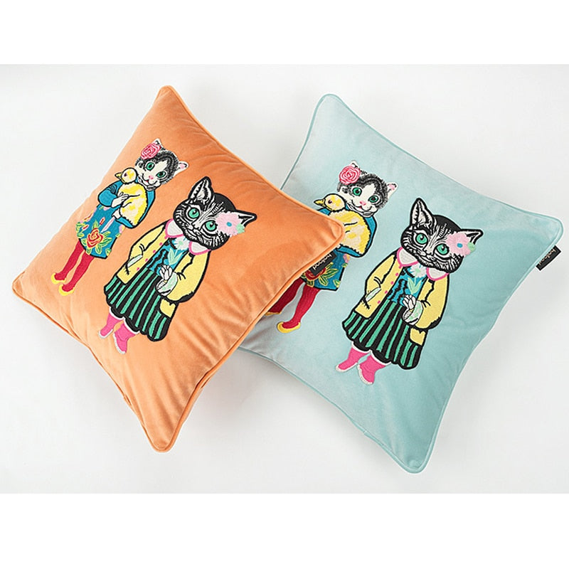 Retro GG Style Animals Applique Pillow Case, 45x45cm – GabyBerg Design